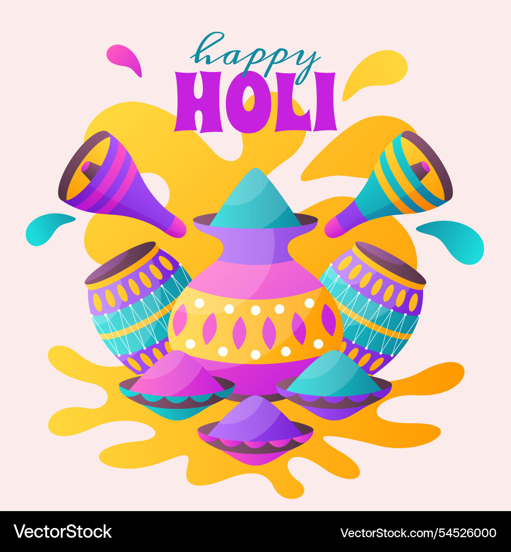 Colorful holi celebration Royalty Free Vector Image