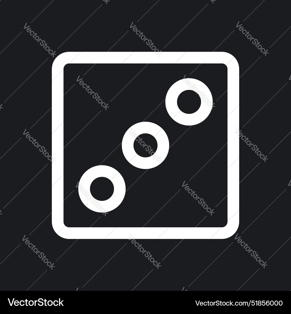 Dice three icon set in black and white outlines Vector Image