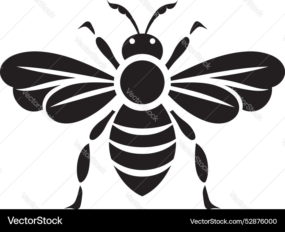 Elegant bee badge design buzzing honey bee Vector Image