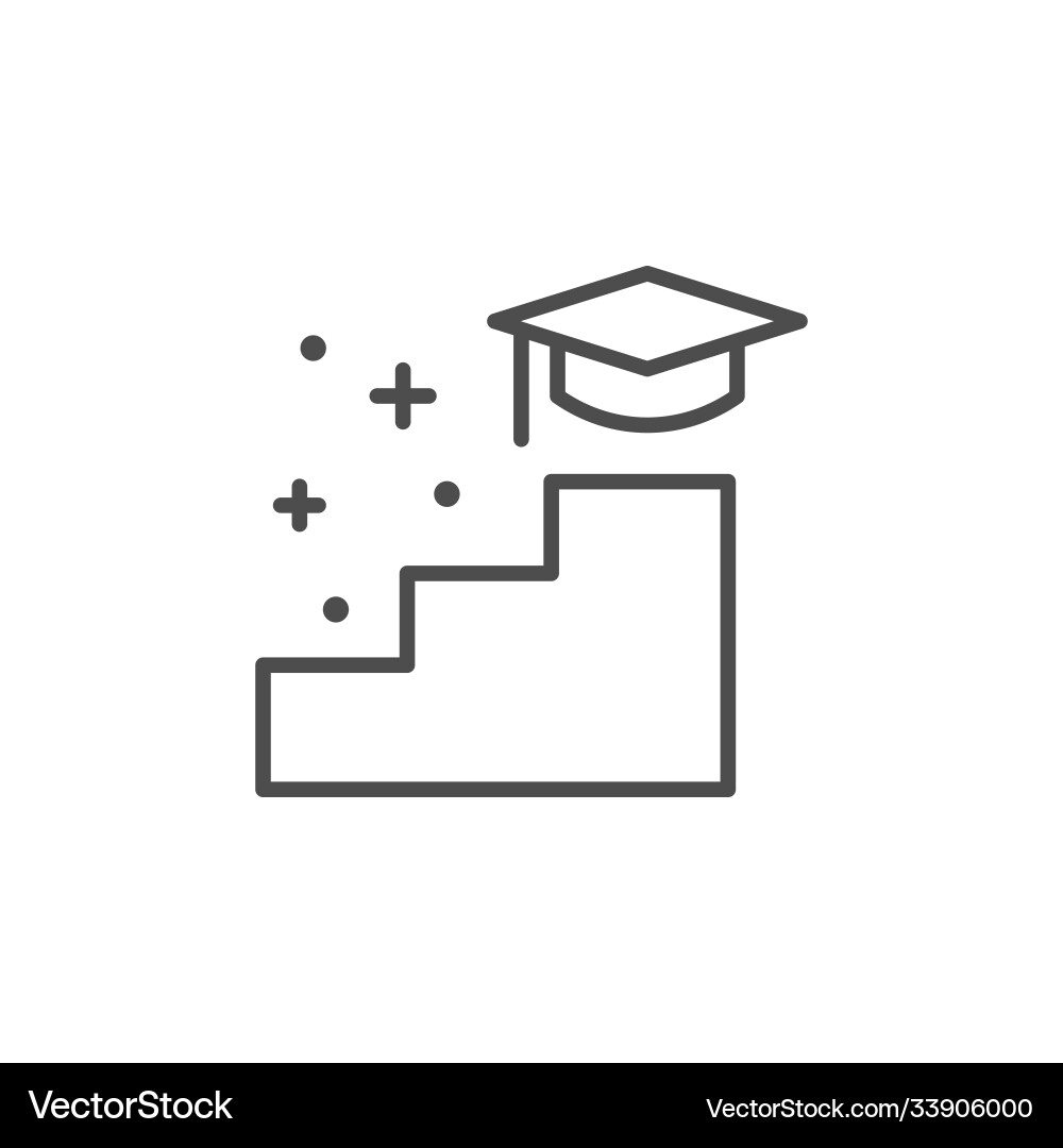 Graduation way line outline icon Royalty Free Vector Image
