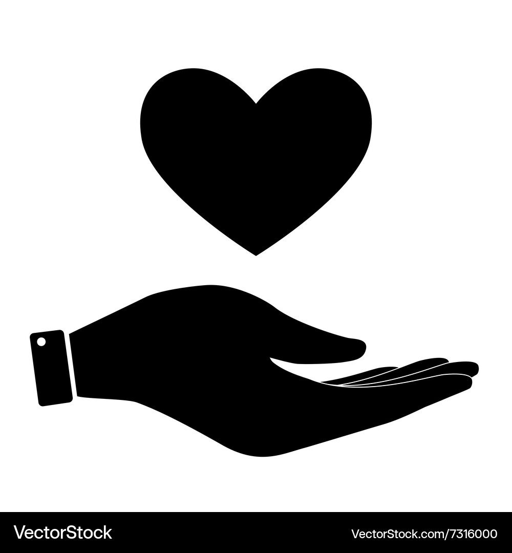 Heart in Hand Symbol Royalty Free Vector Image