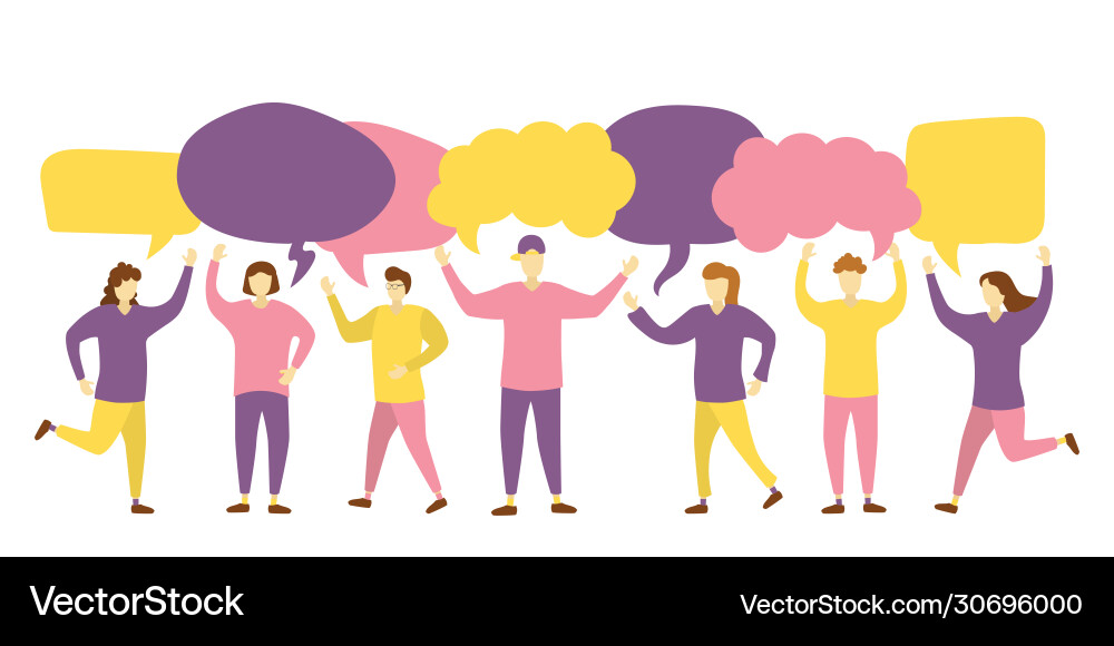 People group chat Royalty Free Vector Image - VectorStock