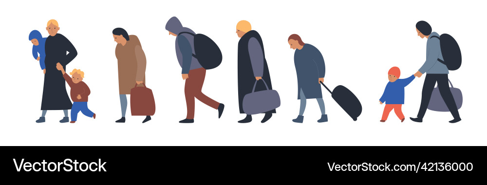 Refugees and immigrants concept Royalty Free Vector Image