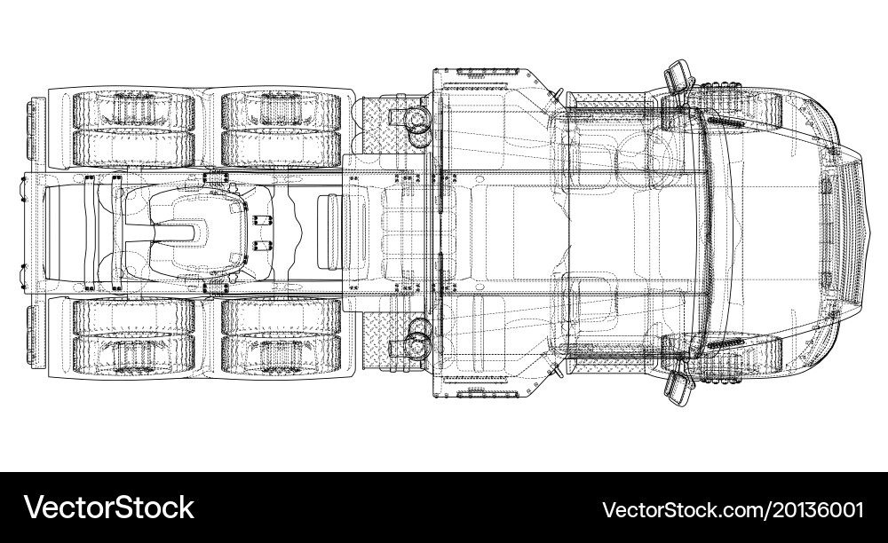 3D Wireframe Truck Rendering Royalty Free Vector Image