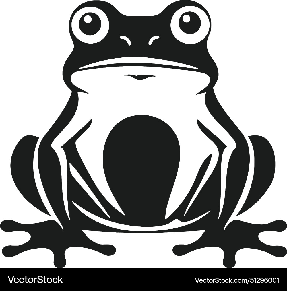 Black silhouette of a frog toad on white Vector Image