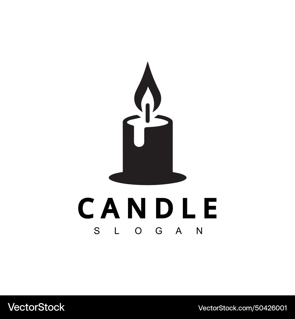 Candle logo with shadow design Royalty Free Vector Image