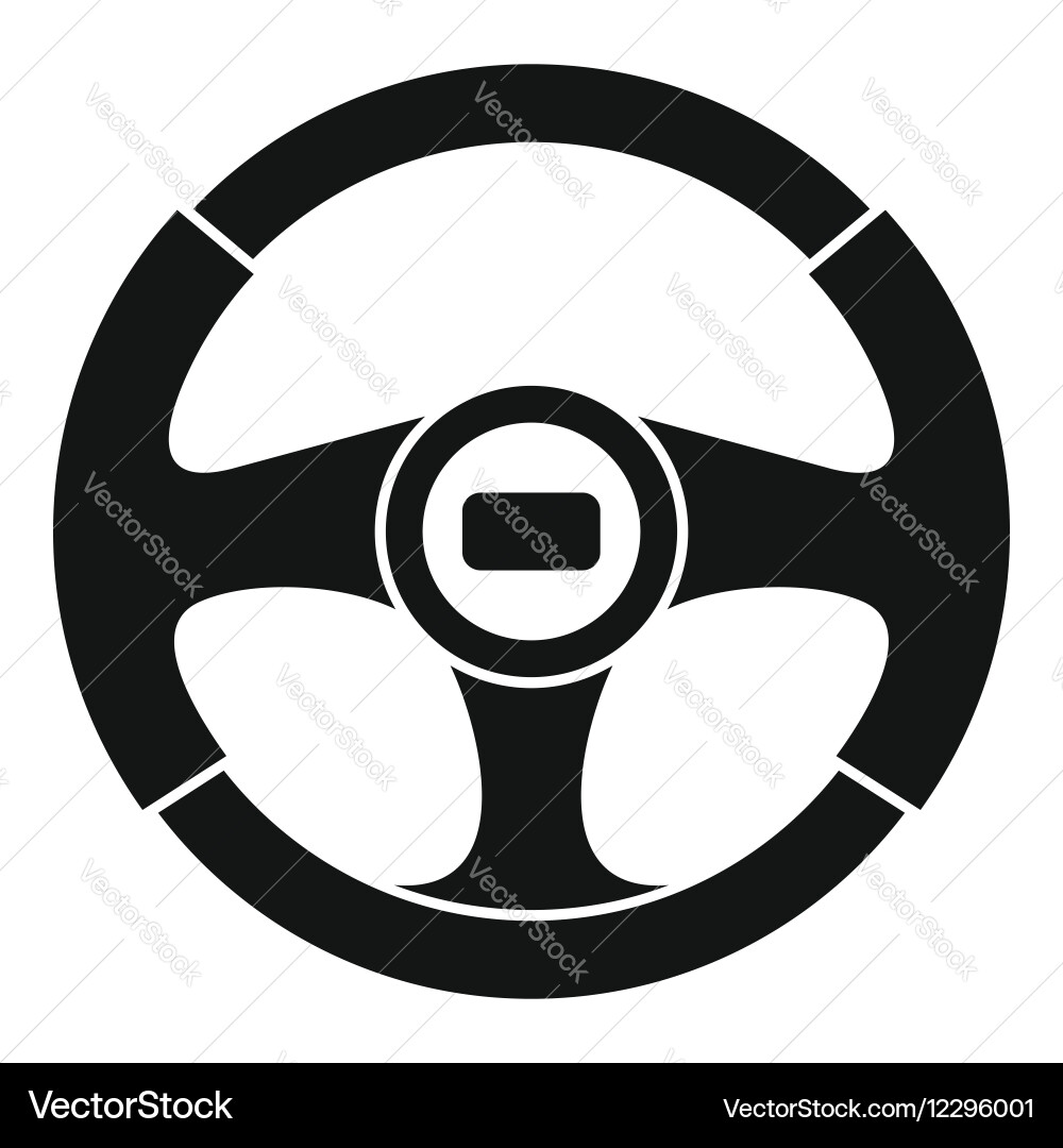 Car steering wheel icon simple style Royalty Free Vector