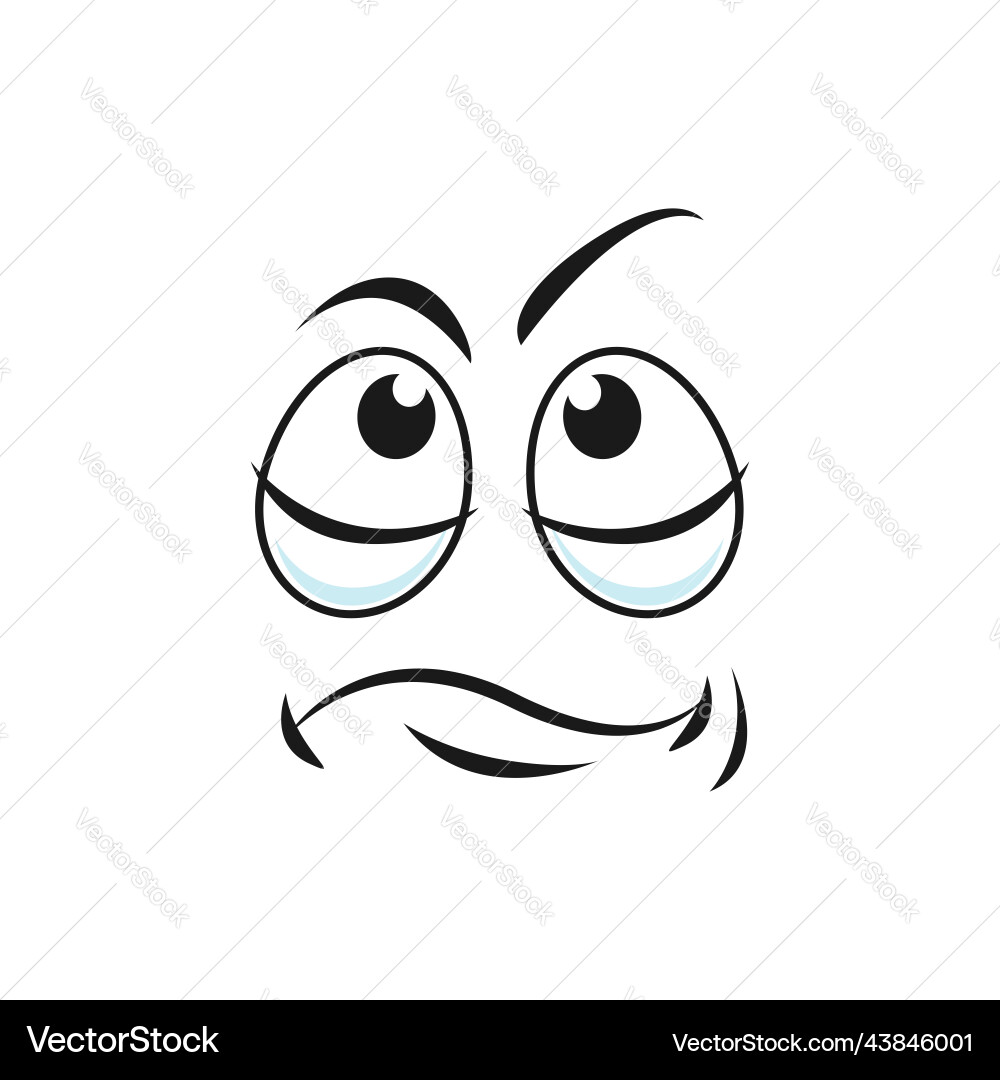 Cartoon thoughtful face thinking emoji Royalty Free Vector