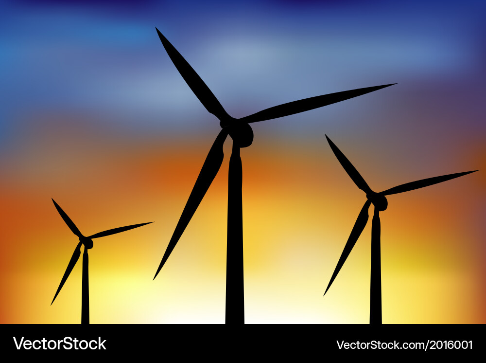 Wind turbines Royalty Free Vector Image - VectorStock