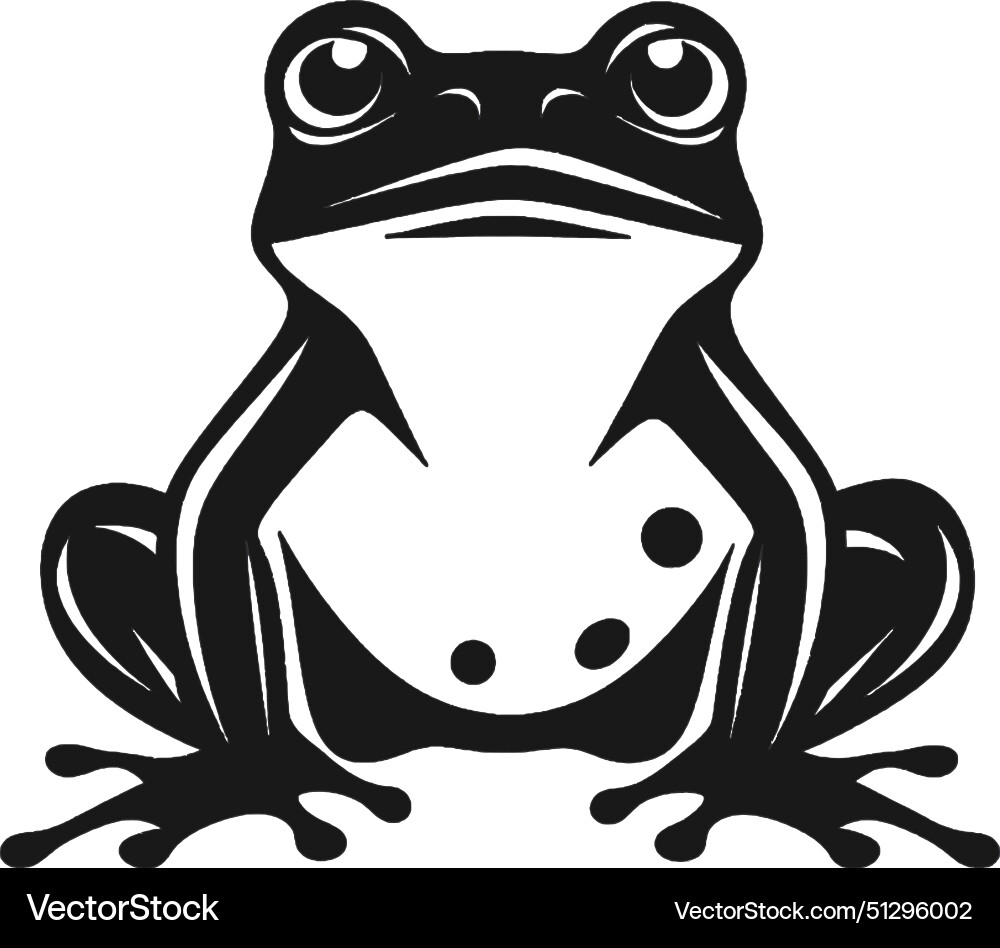 Black silhouette of a frog toad on white Vector Image