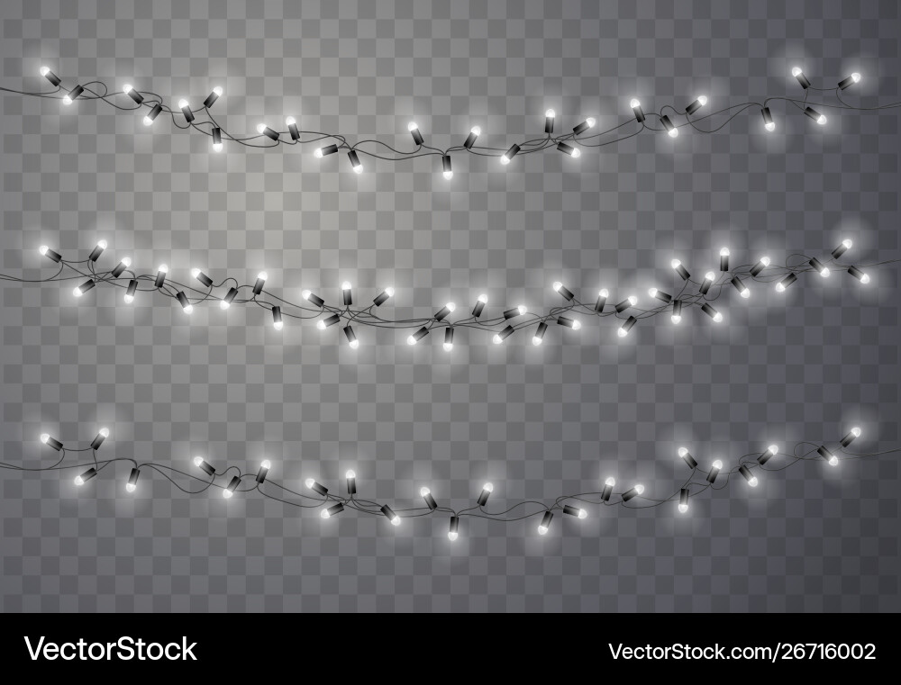 Christmas lights xmas string Royalty Free Vector Image
