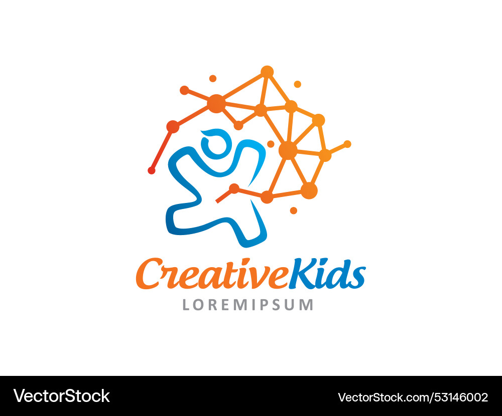 Creative kids logo symbol or icon template Vector Image