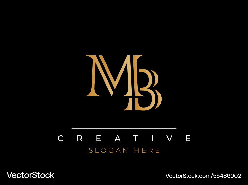 Creative mb luxury logo Royalty Free Vector Image