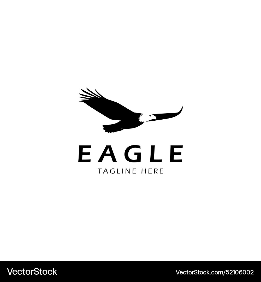 Eagle negative space logo Royalty Free Vector Image
