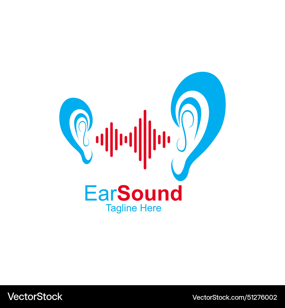 Ear sound logo design template Royalty Free Vector Image