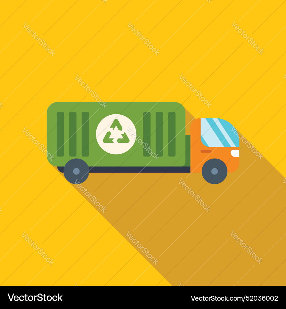 Garbage truck collecting recycling waste Vector Image