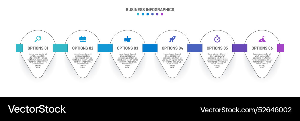 Horizontal progress bar featuring 6 arrow-shaped Vector Image