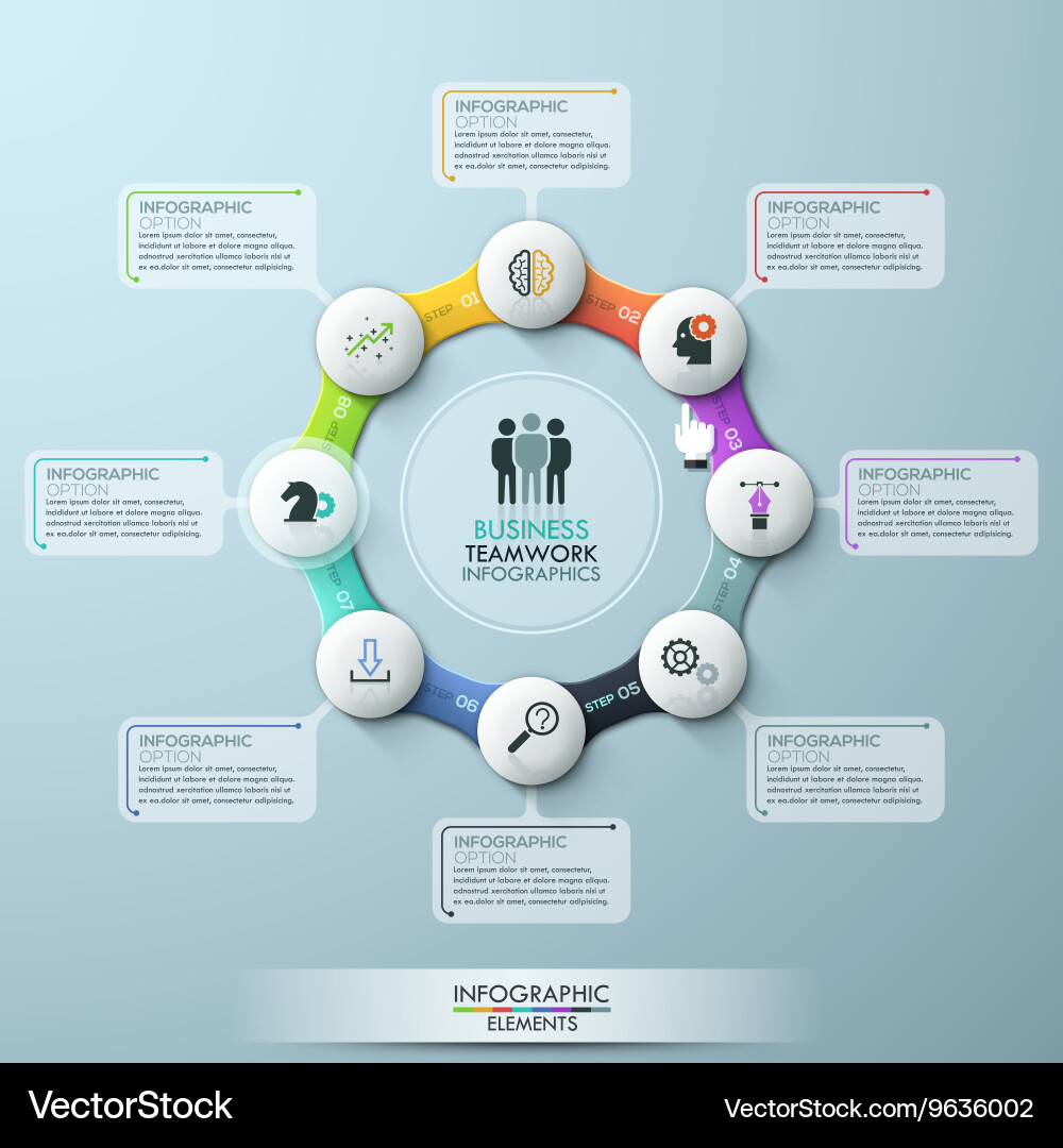 Infographic eight options Royalty Free Vector Image