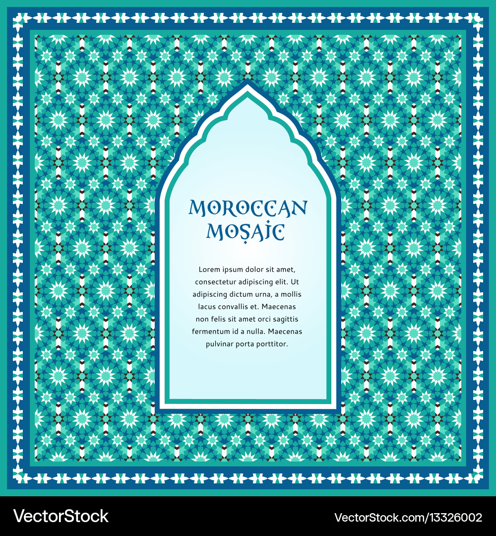 Moroccan mosaic frame Royalty Free Vector Image