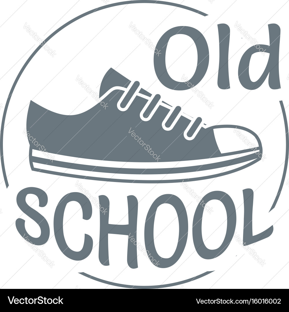 Old school logo simple style Royalty Free Vector Image