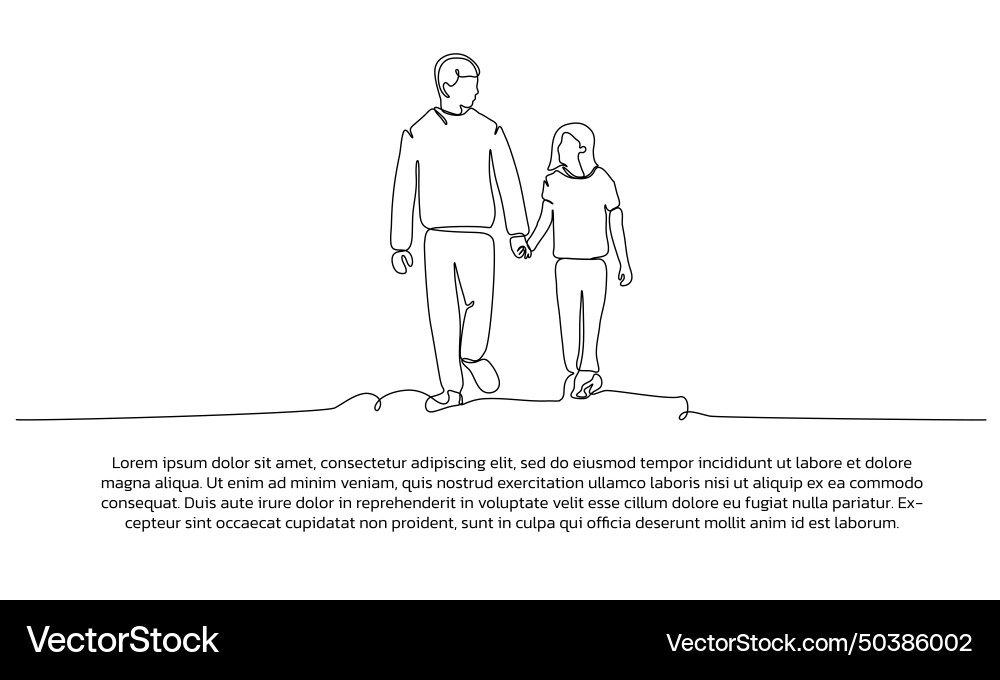 One line happy relationship portrait poster Vector Image