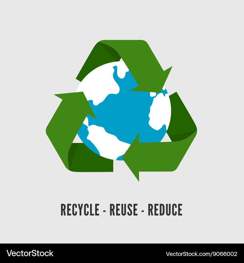 Recycling earth concept flat Royalty Free Vector Image
