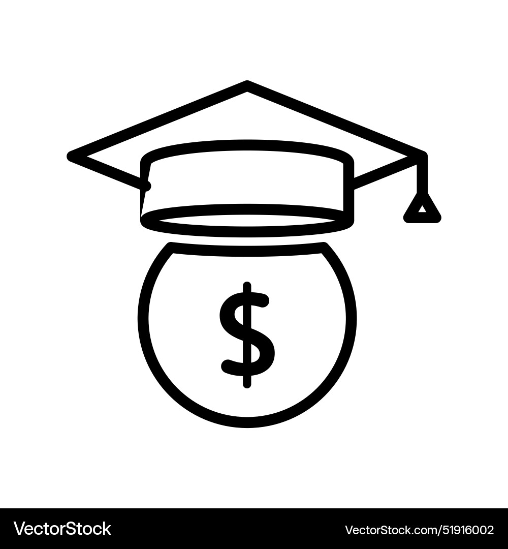 Student support with money icon set financial aid Vector Image