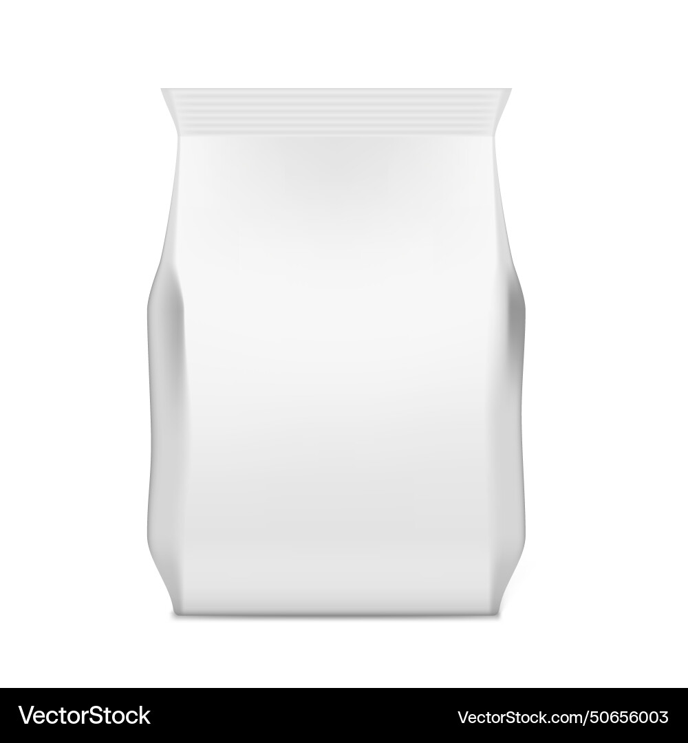 Big paper pouch bag mockup front view Royalty Free Vector