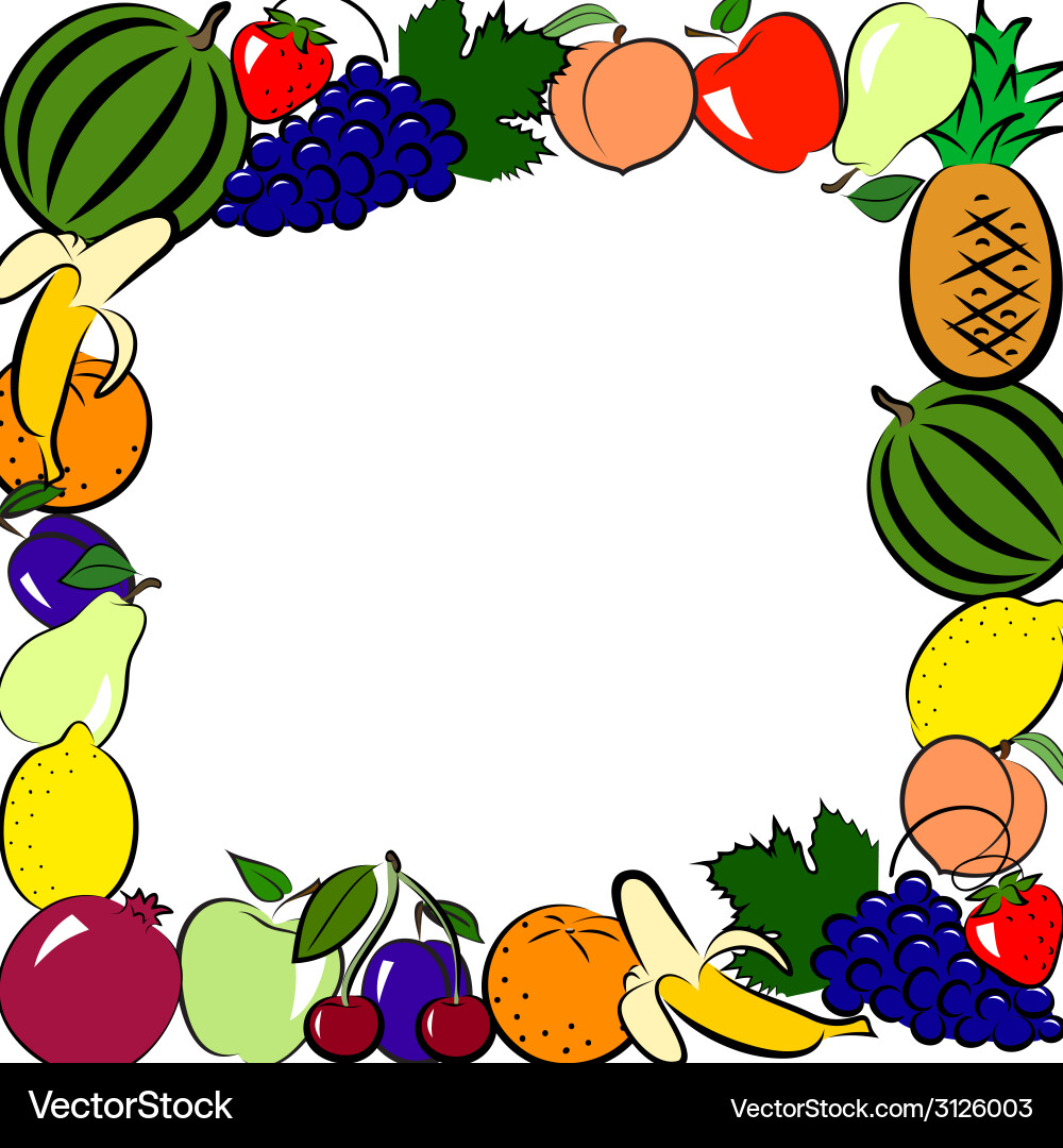 Fruits frame Royalty Free Vector Image - VectorStock