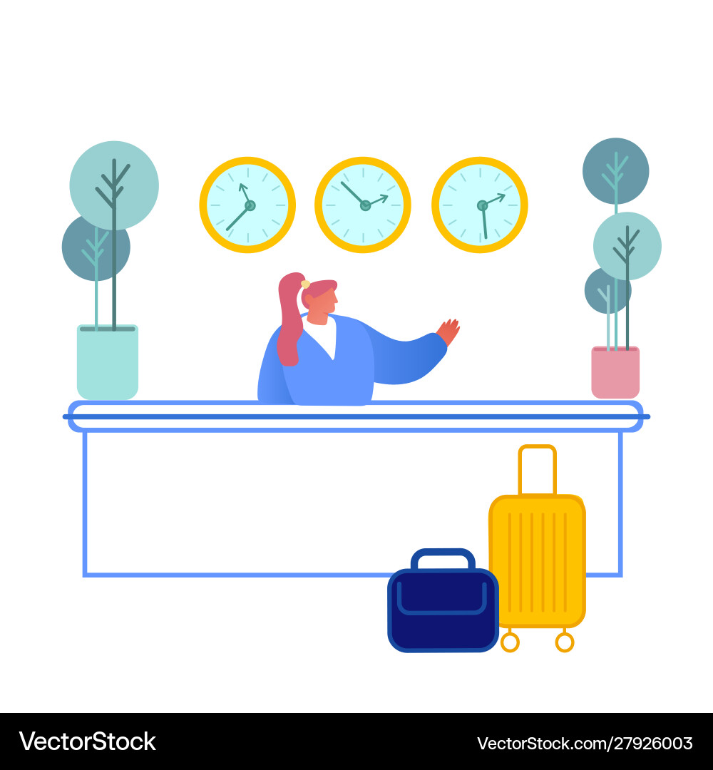 Hotel reception female manager receptionist Vector Image