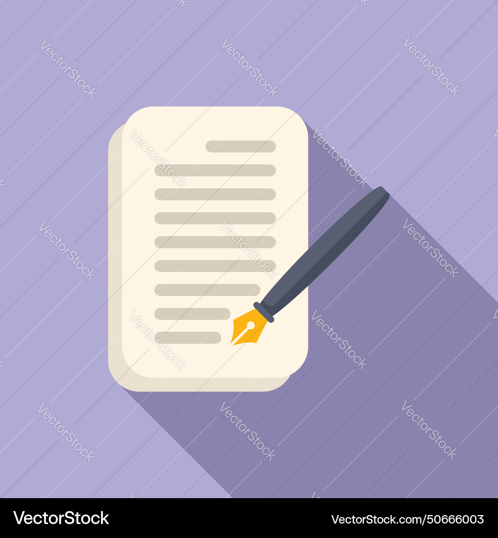 Paper writing help advice icon flat mental Vector Image