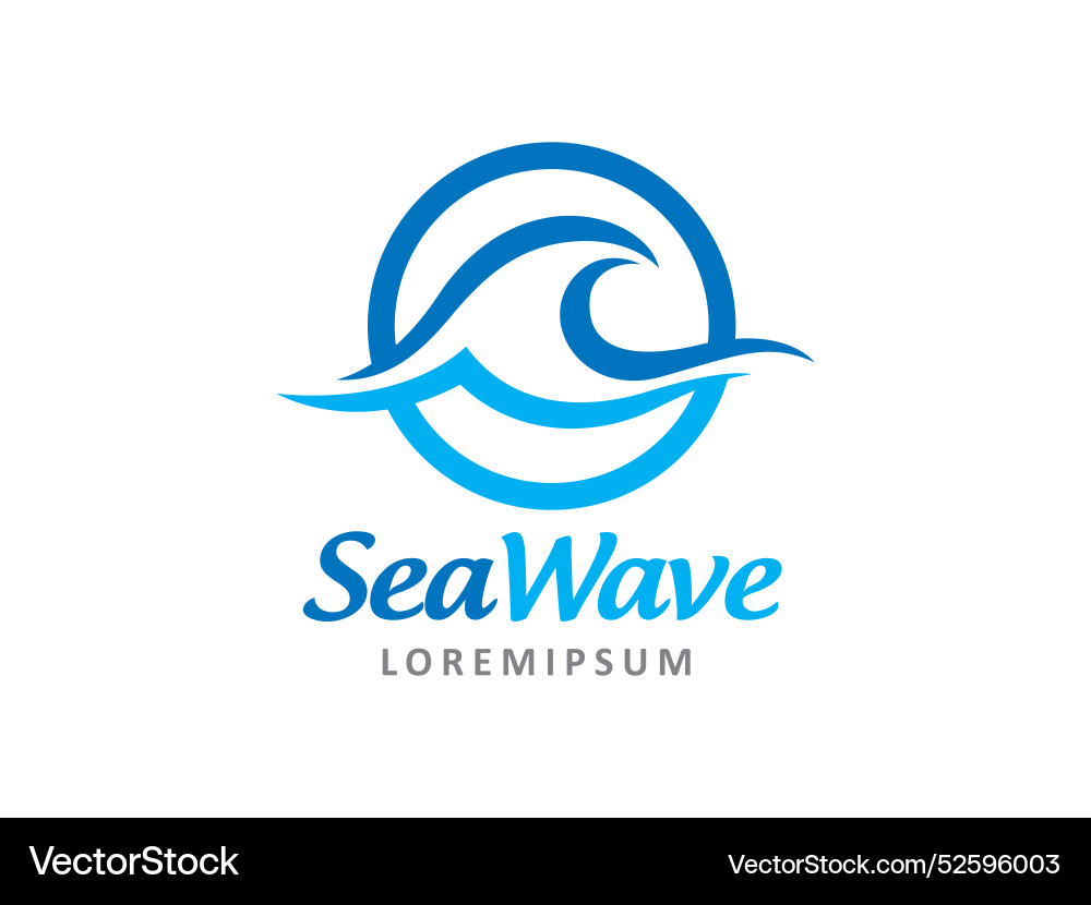 Sea wave logo symbol or icon template Royalty Free Vector