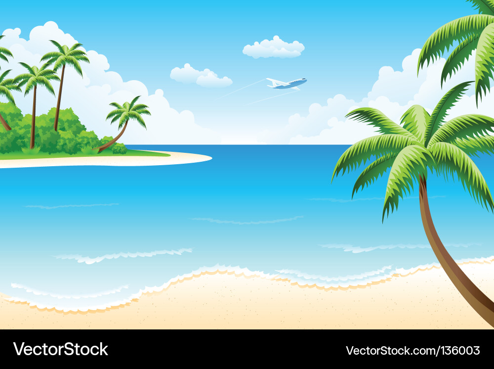 Tropical landscape Royalty Free Vector Image - VectorStock