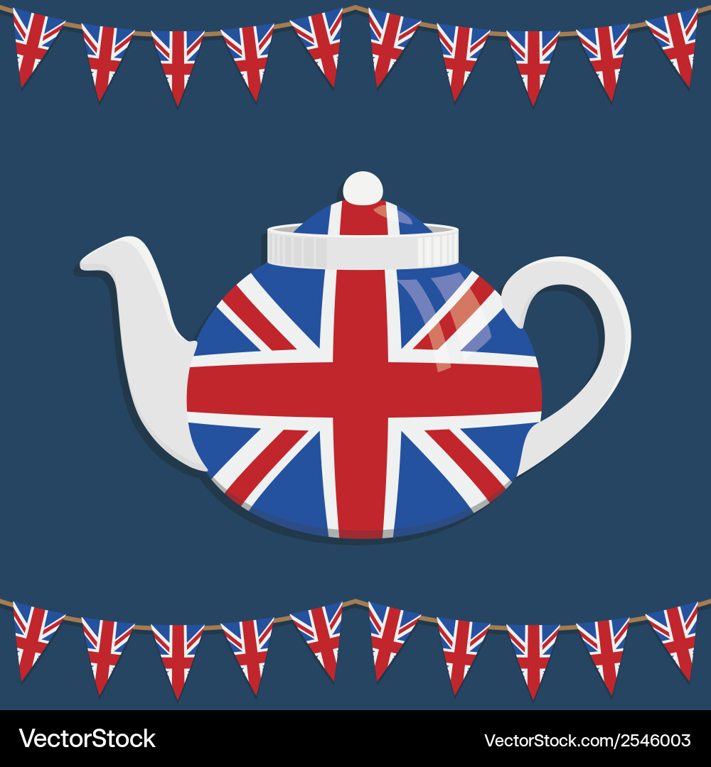 Union jack teapot Royalty Free Vector Image - VectorStock