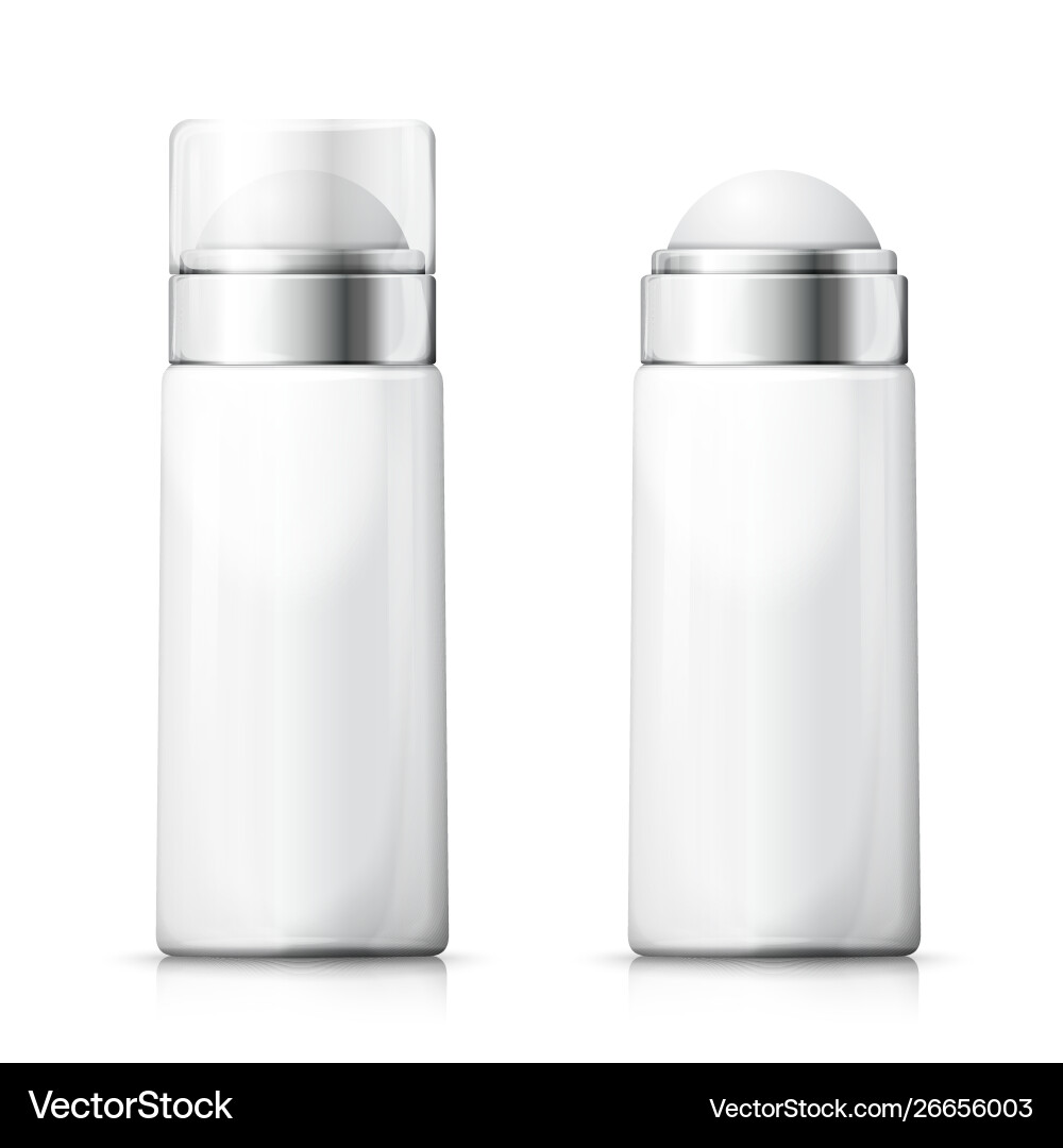 White deodorant bottles with plastic cap Vector Image
