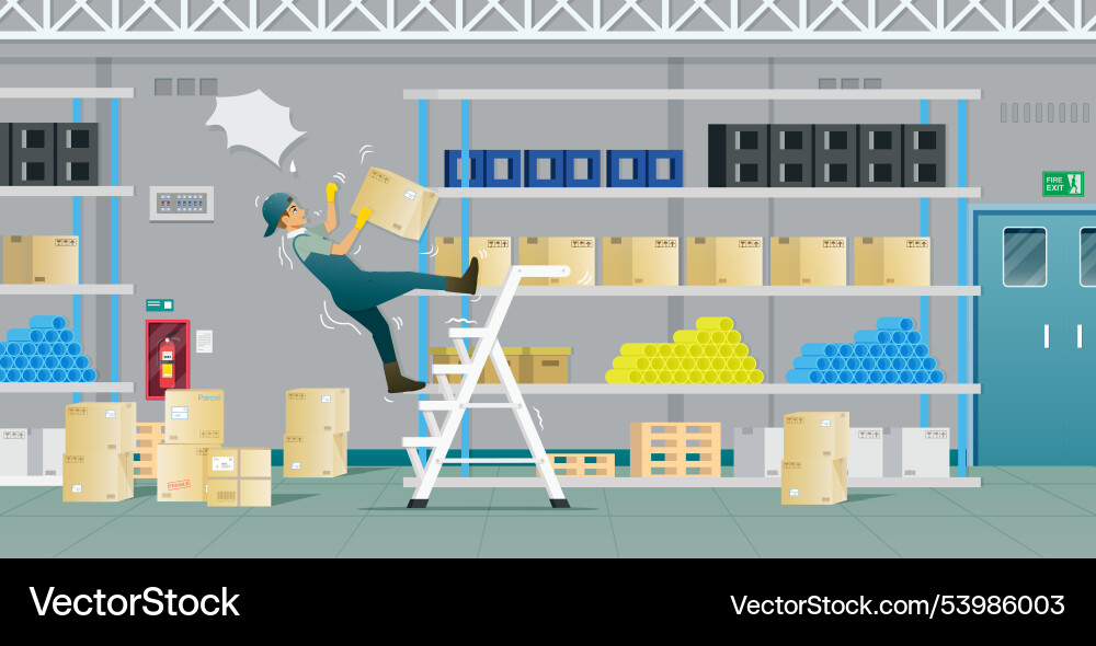 Worker accident Royalty Free Vector Image - VectorStock