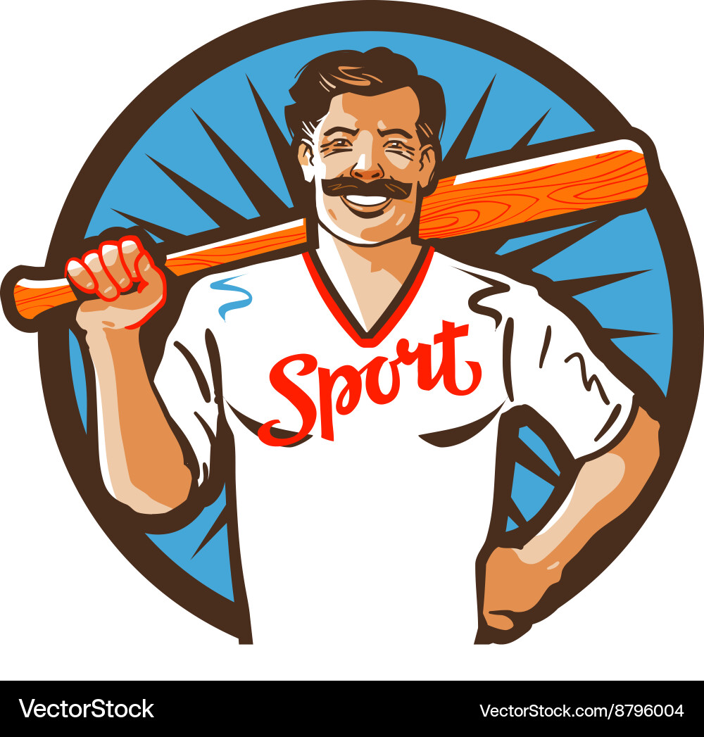 Baseball Player Icon - Sport Logo Royalty Free Vector Image