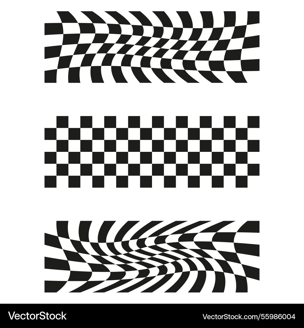 Distorted checkered stripes racing flag abstract Vector Image