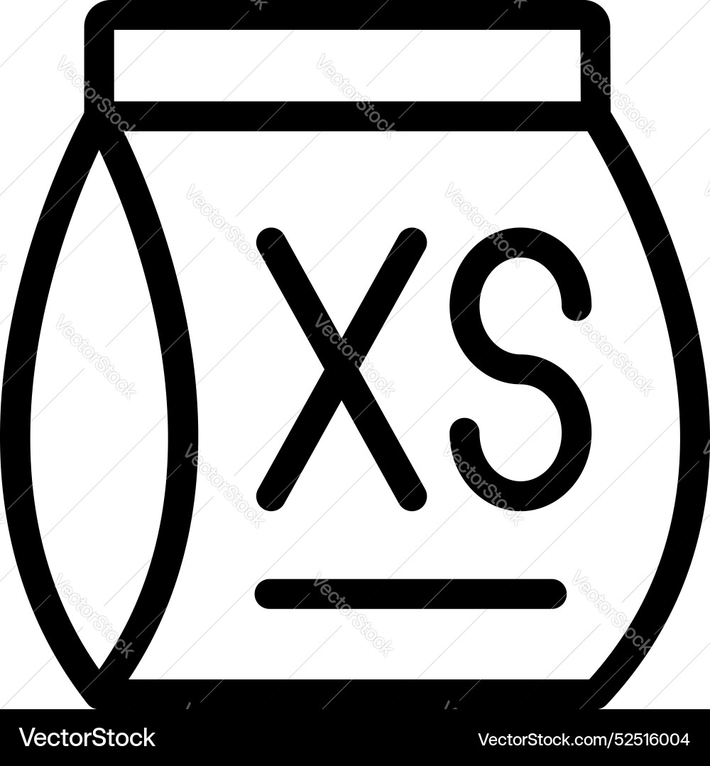 Extra small size clothing label icon for retail Vector Image