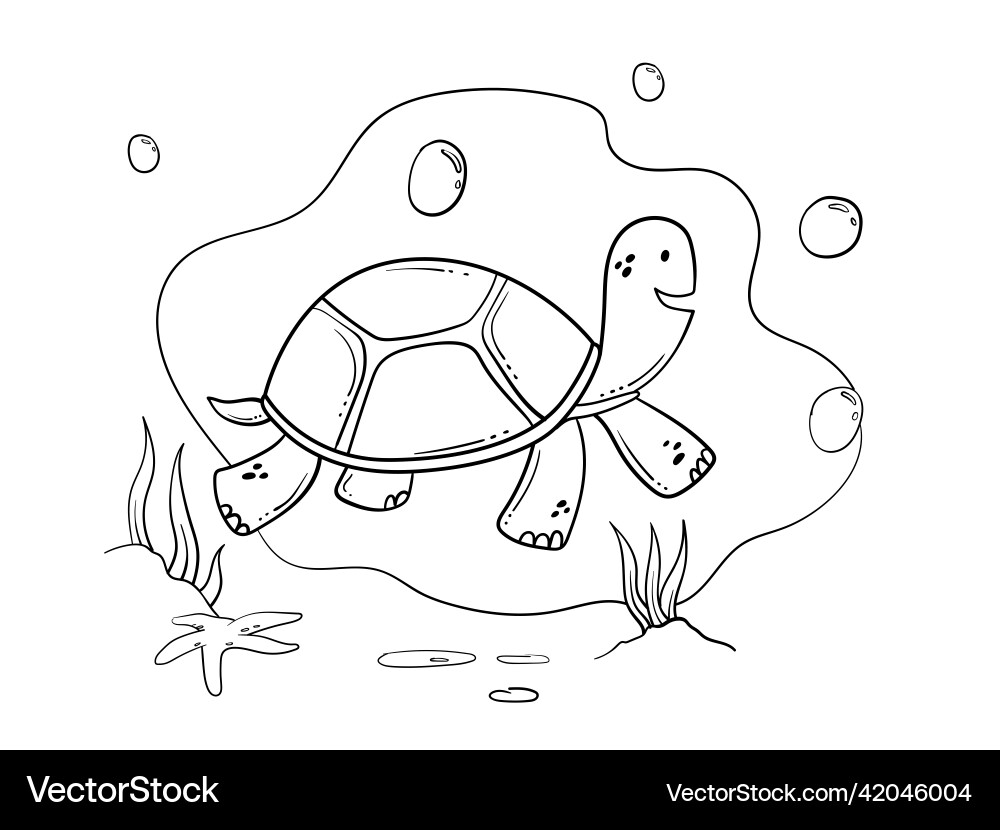 Hand drawn turtle outline Royalty Free Vector Image