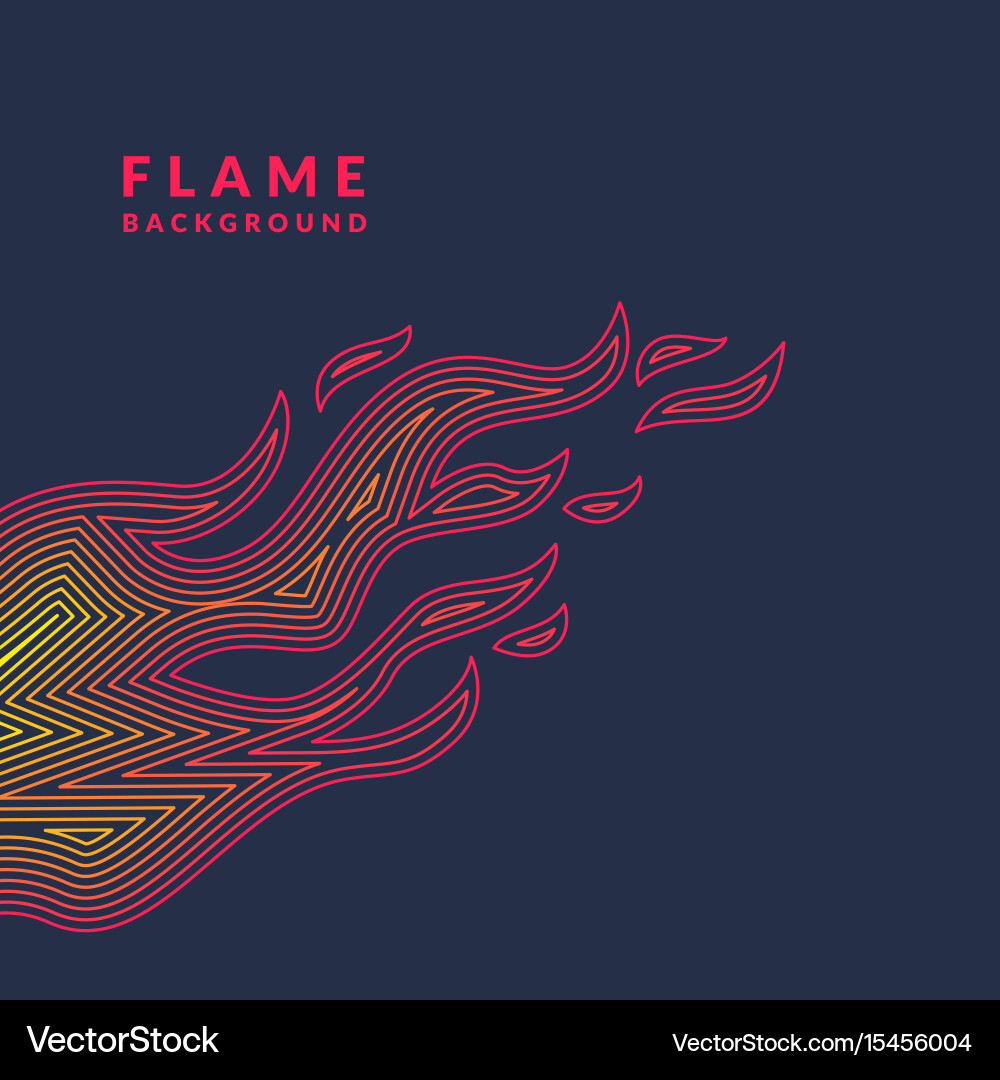 Modern poster with the flame from lines Royalty Free Vector