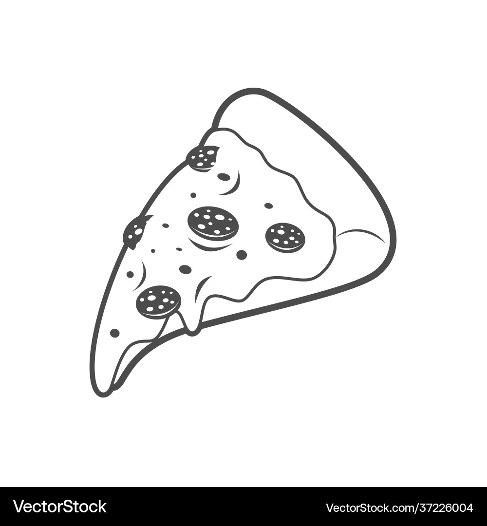 Pizza icon design line art Royalty Free Vector Image