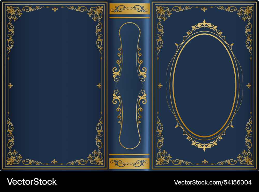 Realistic old book cover Royalty Free Vector Image