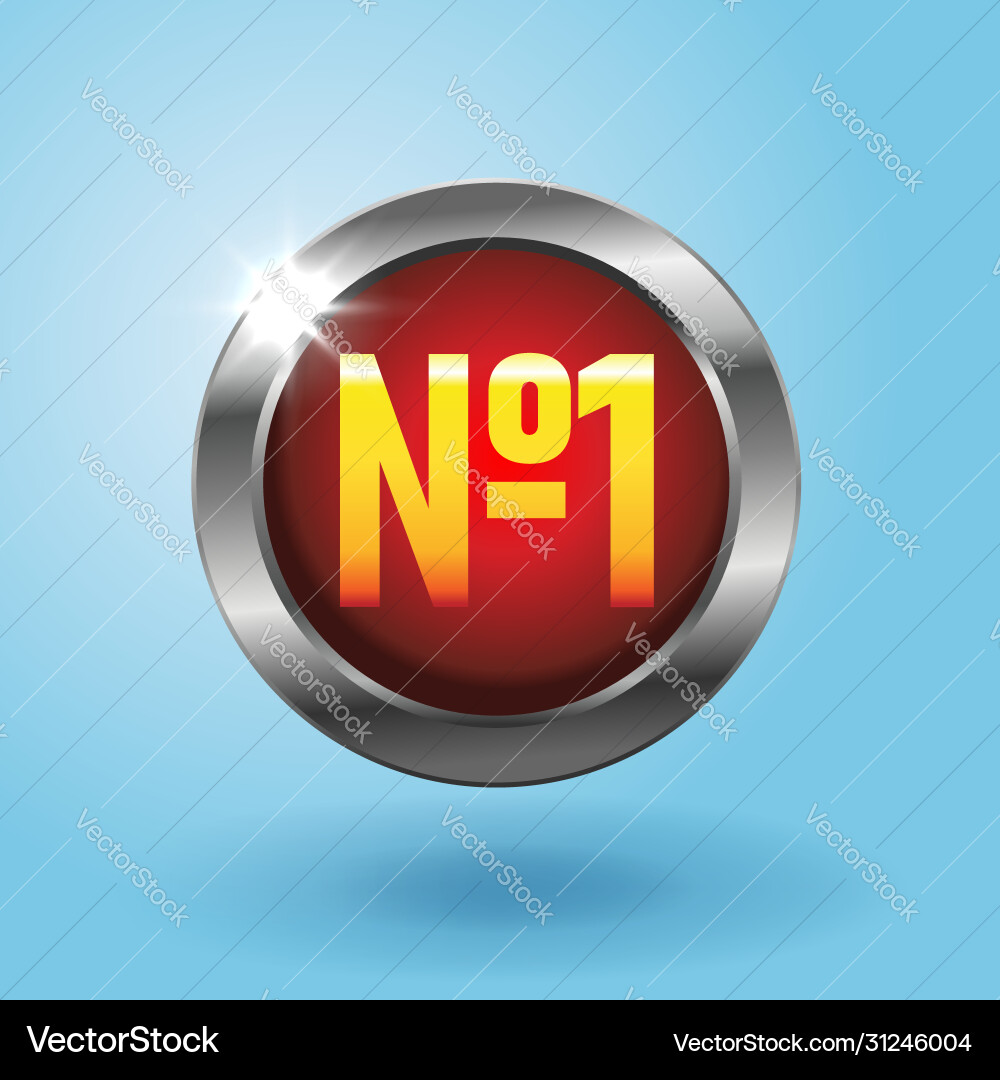 Red Number One Button - Best Choice Royalty Free Vector