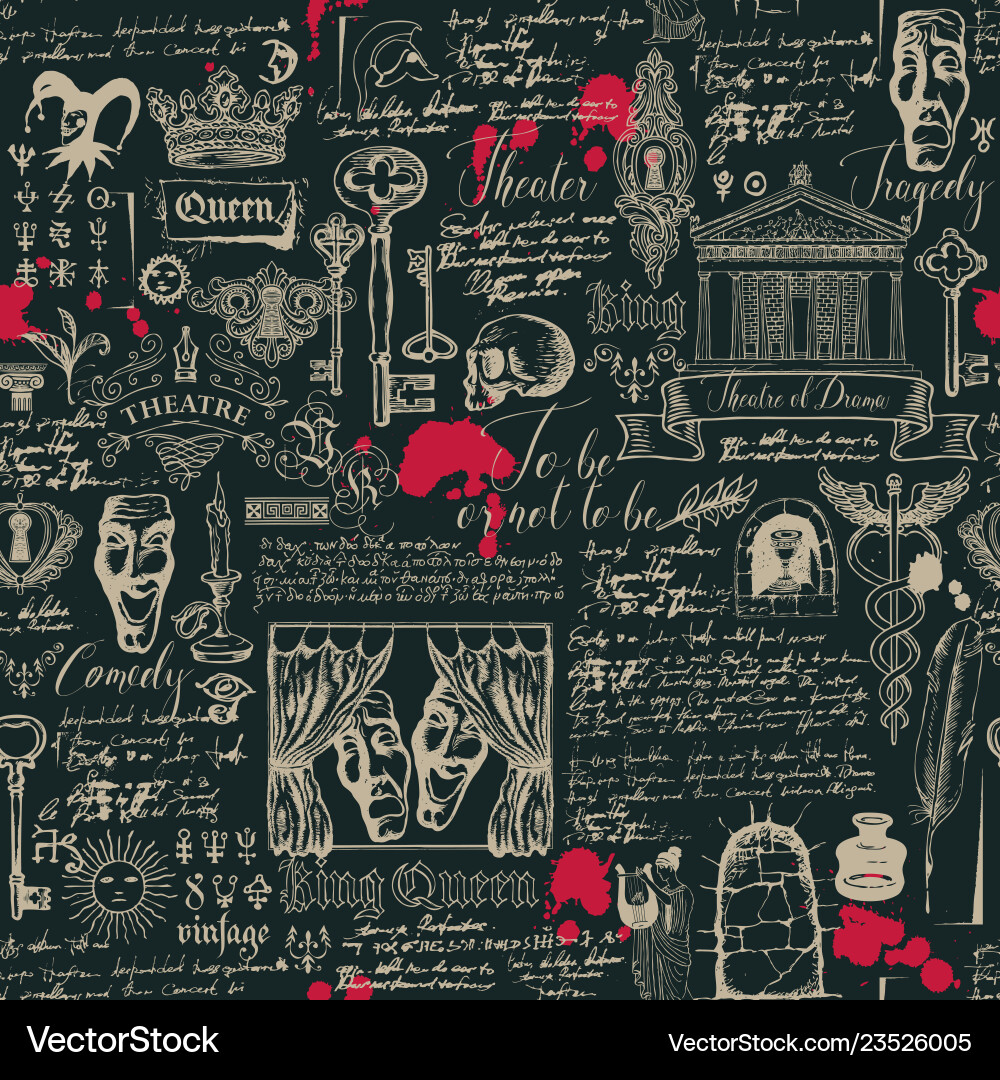 Abstract seamless pattern on the theme of theatre Vector Image