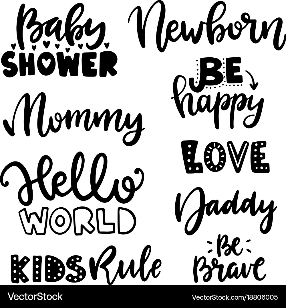 Childish lettering Royalty Free Vector Image - VectorStock