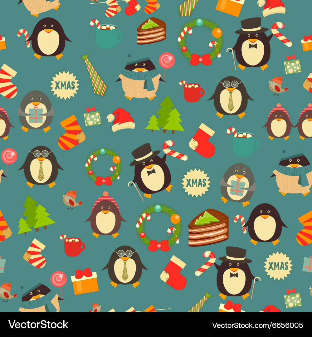 Christmas seamless background Royalty Free Vector Image