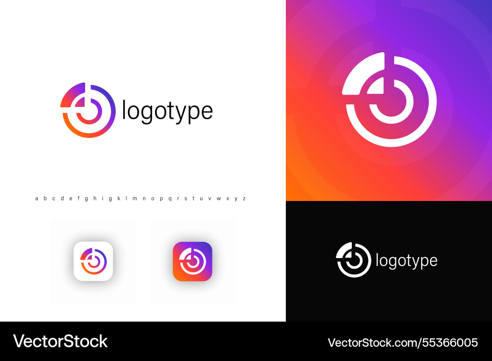 Circular logo with segments forming digital target