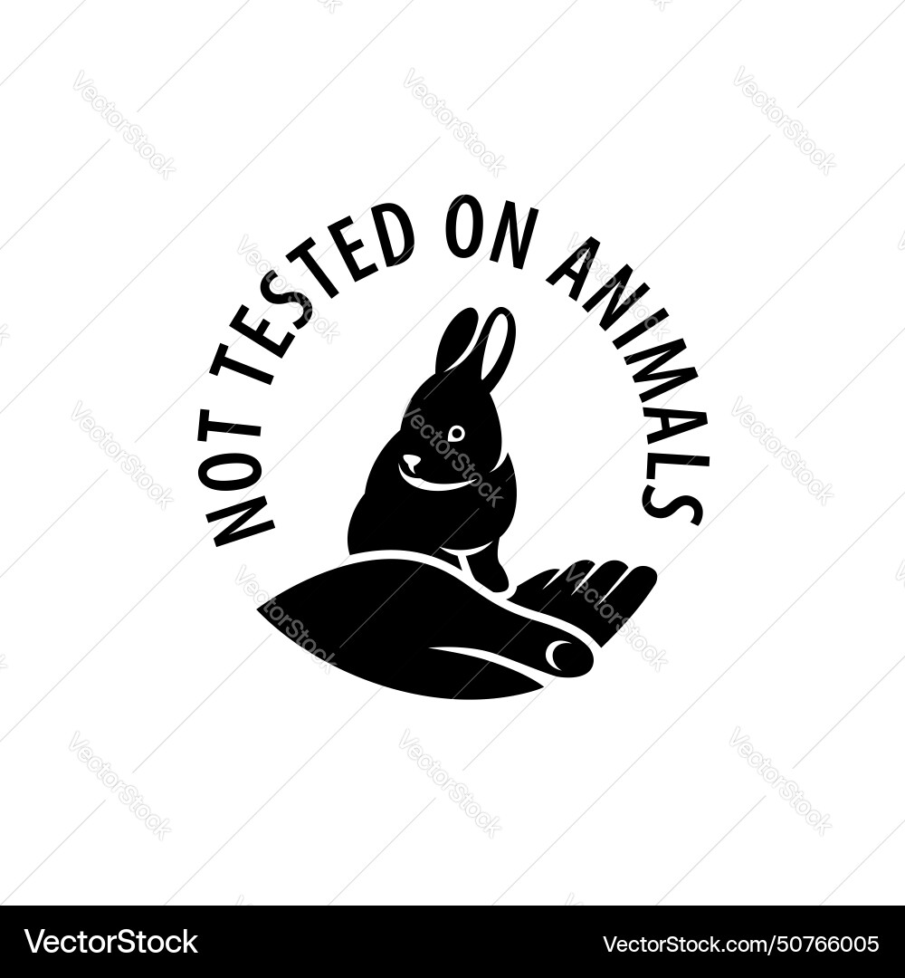 Cruelty free not tested on animals rabbit logo Vector Image
