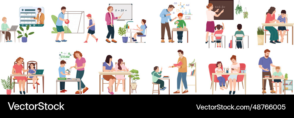 Education flat set Royalty Free Vector Image - VectorStock